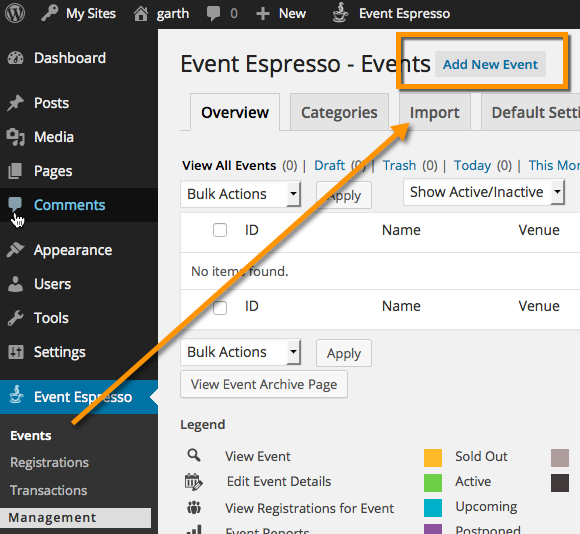 lorenzo – Example events for Event Espresso 4